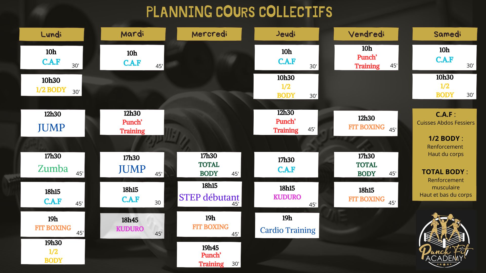 Planning - Punch'Fit